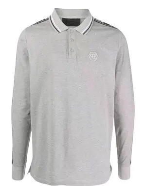 Philipp Plein Logo Embroidered Polo Shirt - Grey