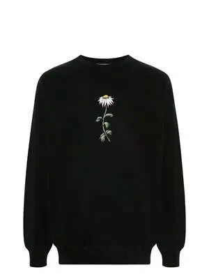 MARGHERITA MACCAPANI Floral-print Cotton Sweatshirt - Black