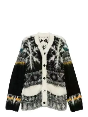 Sacai Patterned Pocket Cardigan - Black