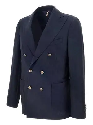 SANTANIELLO Double-breasted Blazer - Blue