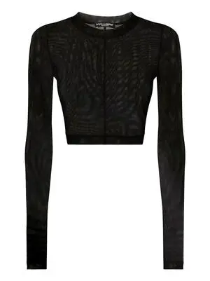 Dolce & Gabbana Tulle Crop Top - Black