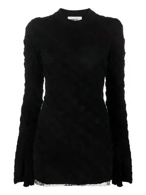 AMBUSH Textured Logo-hem Knit Jumper - Black