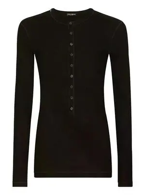 Dolce & Gabbana Fine-rib Cotton T-shirt - Black