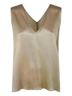 Antonelli Firenze Satin-finish Sleeveless Top - Neutrals