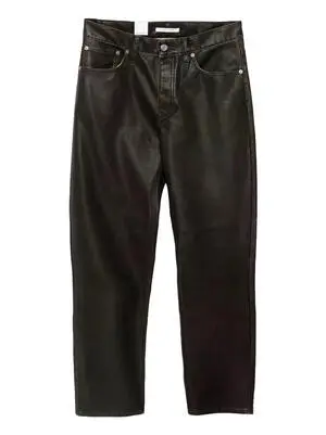 SUNFLOWER Faux Leather Loose Trousers - Brown
