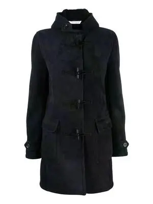 LISKA Faux-fur Lined Suede Duffle Coat - Black