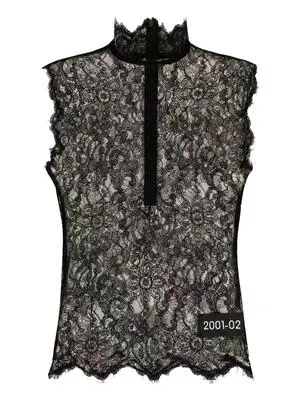 Dolce & Gabbana Chantilly Re-edition Lace Top - Black