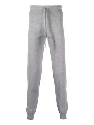 Corneliani Drawstring Virgin Wool-blend Track Pants - Grey