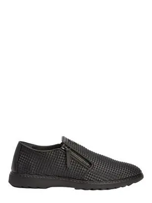 GIUSEPPE ZANOTTI Cooper Flat Leather Loafers - Black