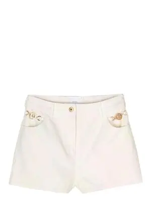 PATOU Logo-engraved Medallion Cotton Shorts - Neutrals