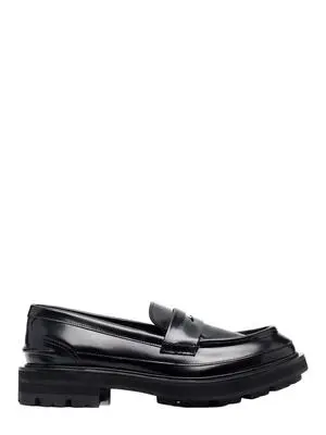 Alexander McQueen Tread-sole Penny-slot Loafers - Black