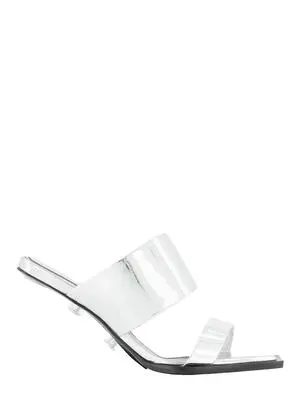 Alexander McQueen Square-toe Wedge-platform Sandals - Silver