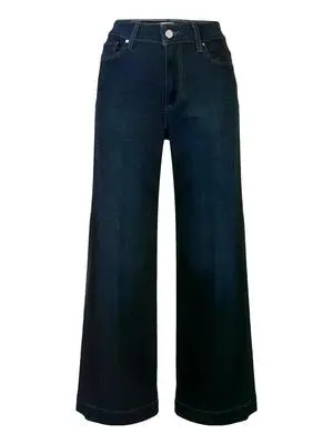 Paige Logo-patch Cropped Jeans - Blue