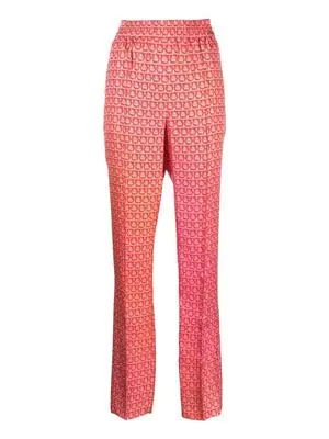 FERRAGAMO High-waisted Trousers - Red