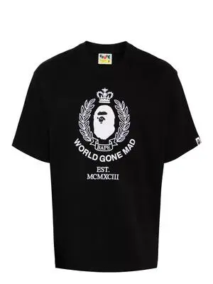 A BATHING APE Embroidered Logo T-shirt - Black