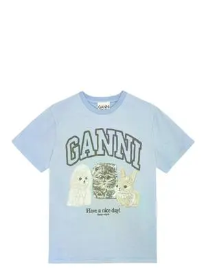 GANNI Logo-Print T-Shirt