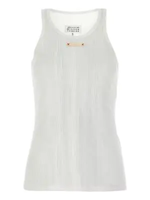 MAISON MARGIELA Ribbed-knit Top - White