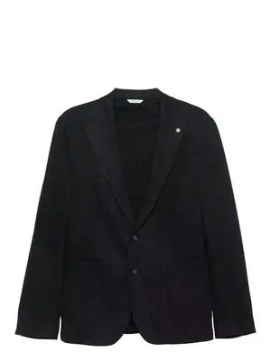MANUEL RITZ Brooch-detail Blazer - Blue