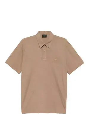 Brioni Logo-embroidered Polo Shirt Brown