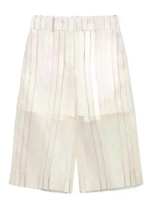 Peserico Striped Knee-length Shorts - Neutrals