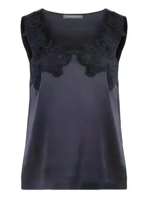 Alberta Ferretti Sleeveless Satin Blouse - Blue
