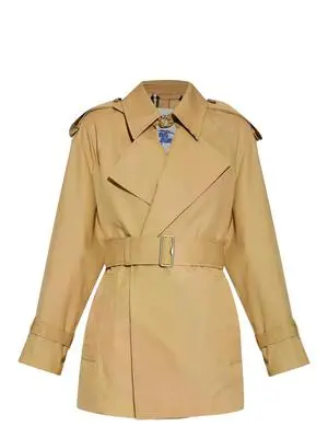 Burberry Belted Gabardine Trench Jacket - Neutrals