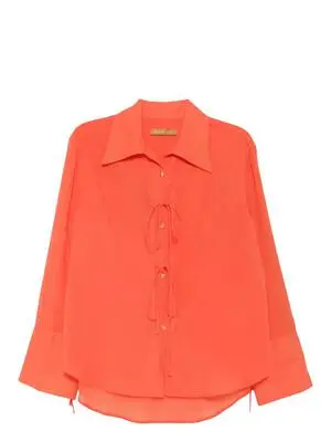 REJINA PYO Saskia Shirt With Front Tie Detail - Orange