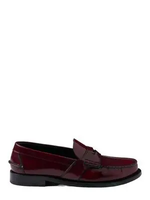 Prada Brushed-leather Loafers - Red
