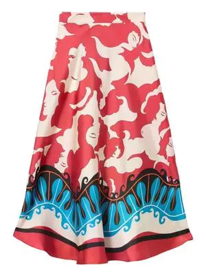 La DoubleJ X Mother Lungomare High-waisted Midi Skirt - Red