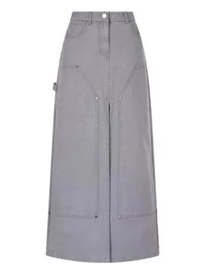 STUDIO TOMBOY Cotton Midi Skirt - Blue