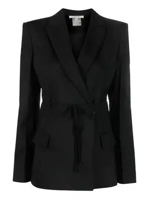 NENSI DOJAKA Belted Wool-blend Blazer - Black