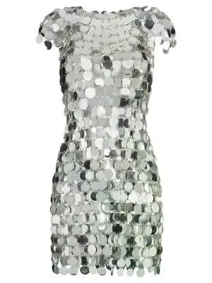 Rabanne Sequin Chain-disc Mini Dress - Metallic