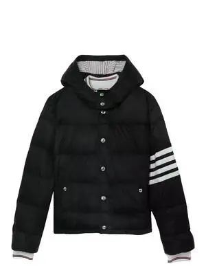Thom Browne 4-bar Hooded Puffer Jacket - Black
