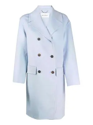 FERRAGAMO Double-breasted Button Coat - Blue