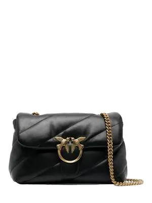 Pinko Medium Classic Love Bird Detail Shoulder Bag - Black