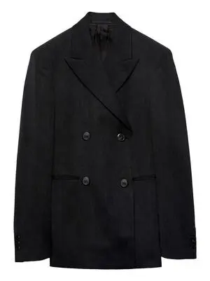 Prada Double-breasted Wool Blazer - Grey