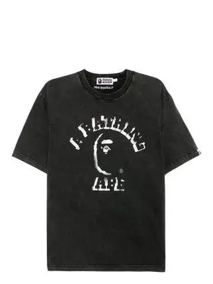 A BATHING APE Garment Dye Spray Print Tee - Black