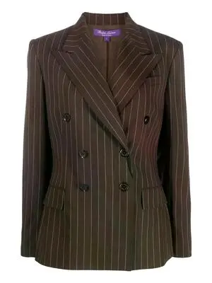 Ralph Lauren Safford Striped Wool Blazer - Brown