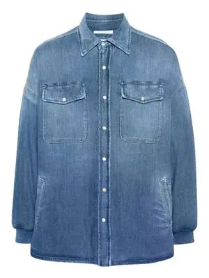 Alexander McQueen Seal-embroidered Denim Jacket - Blue