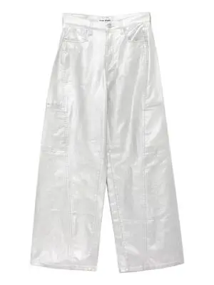 Dkny High-rise Wide Leg Cargo Trousers - Silver