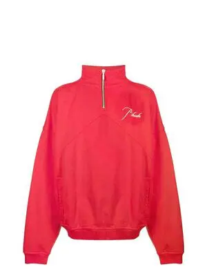 Rhude Embroidered Half-zip Sweatshirt - Red