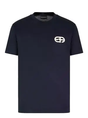 Emporio Armani Logo-patch Jersey T-shirt - Blue