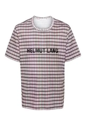 Helmut Lang Logo-print Checked T-shirt - White