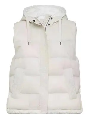 Brunello Cucinelli Padded Gilet With Monili Chain Detail - Neutrals
