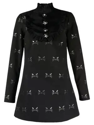 MACGRAW Tempo Patterned Jacquard Mini Dress - Black