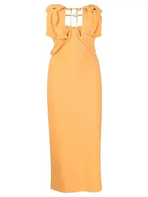 Jacquemus Sleeveless Dress With Strap Detail - Orange