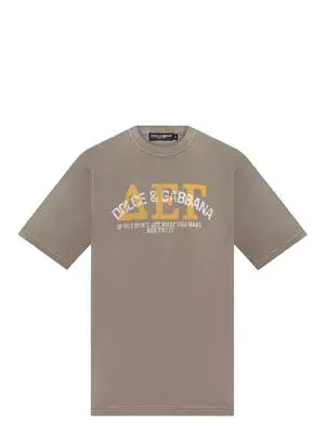 Dolce & Gabbana Logo-print Cotton T-shirt - Grey