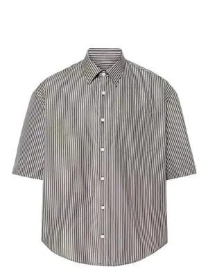 AMI Paris Striped Cotton Shirt - Neutrals