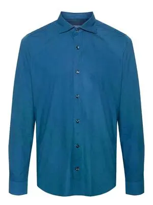 TINTORIA MATTEI 954 Cutaway-collar Cotton Shirt - Blue