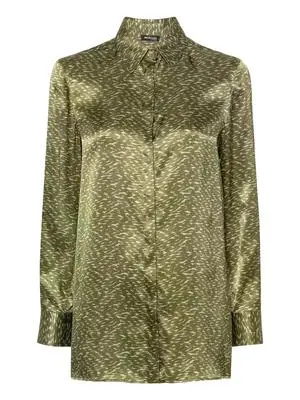 Kiton Abstract-print Silk Shirt - Green